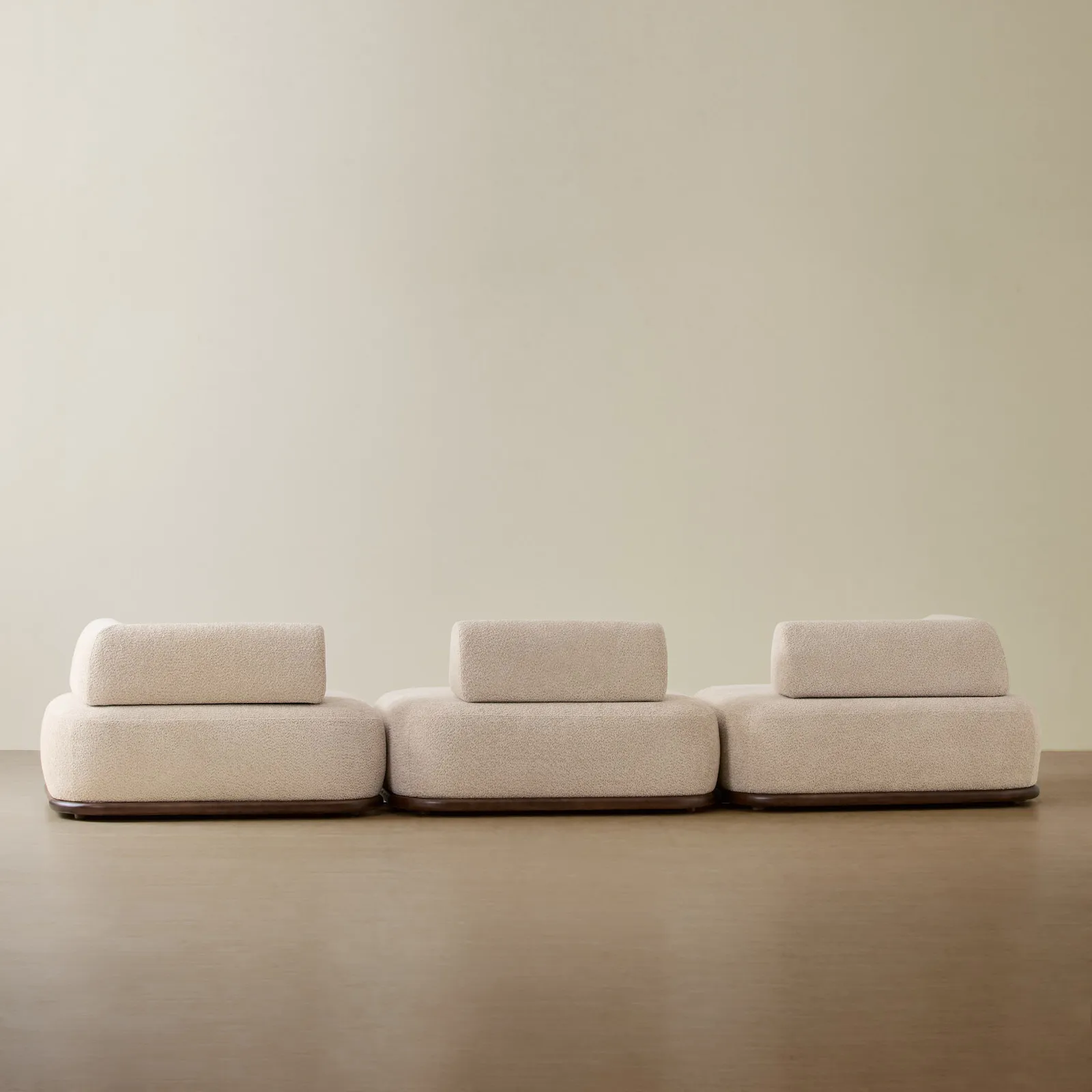 Bellagio Mid Beige Woven Fabric 3 Pieces Modular Sofa | Koala Living