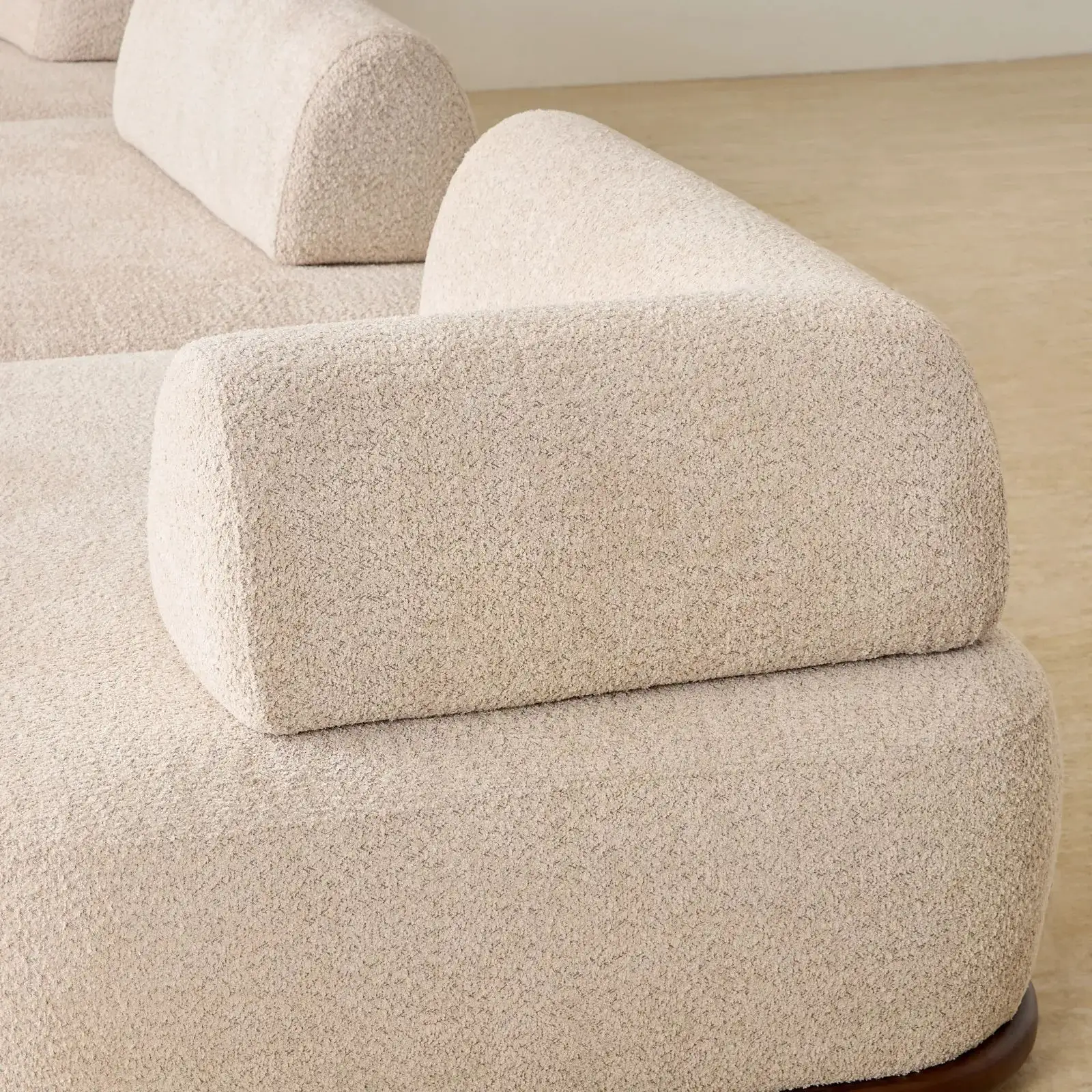 Bellagio Mid Beige Woven Fabric 3 Pieces Modular Sofa | Koala Living