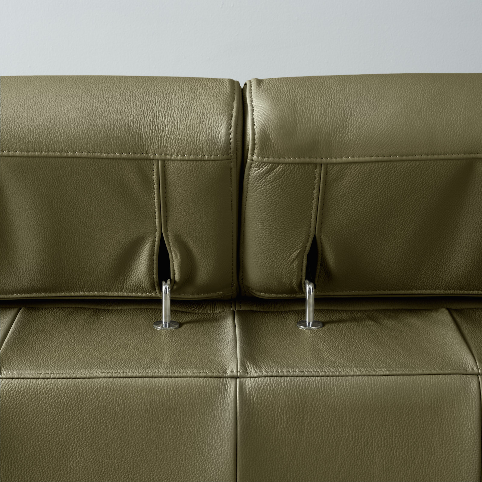 Lennox Garden Green Leather 3-Seater Sofa - Black Legs | Koala Living