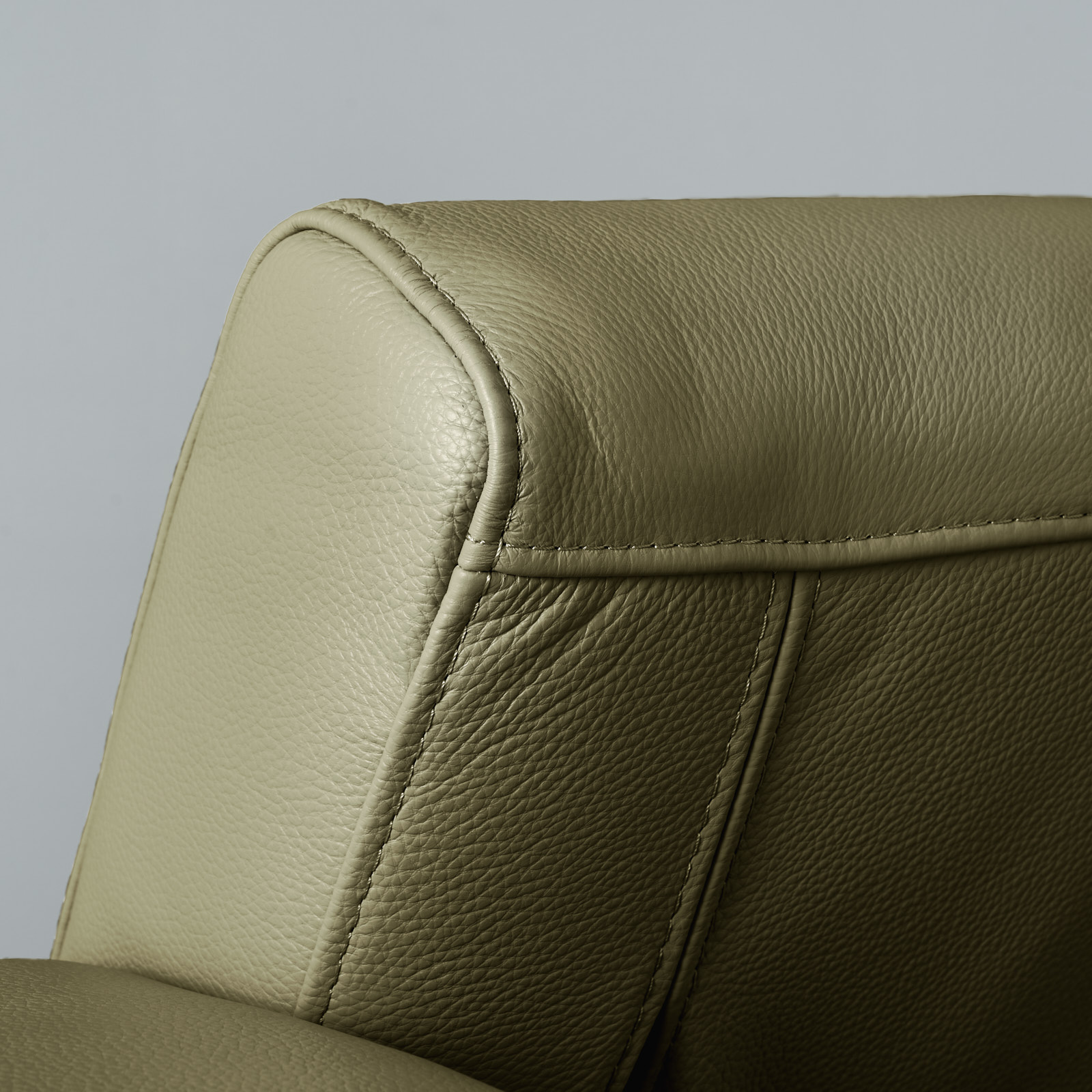 Lennox Garden Green Leather 2-Seater Sofa - Black Legs | Koala Living
